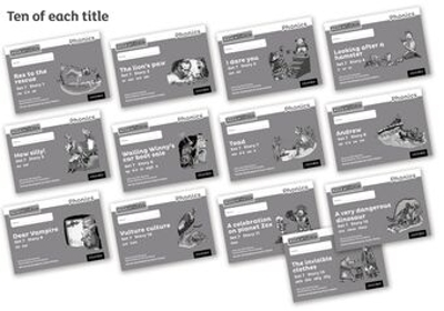 Read Write Inc. Phonics: Grey Set 7 Core Black & White Storybooks (Pack ...